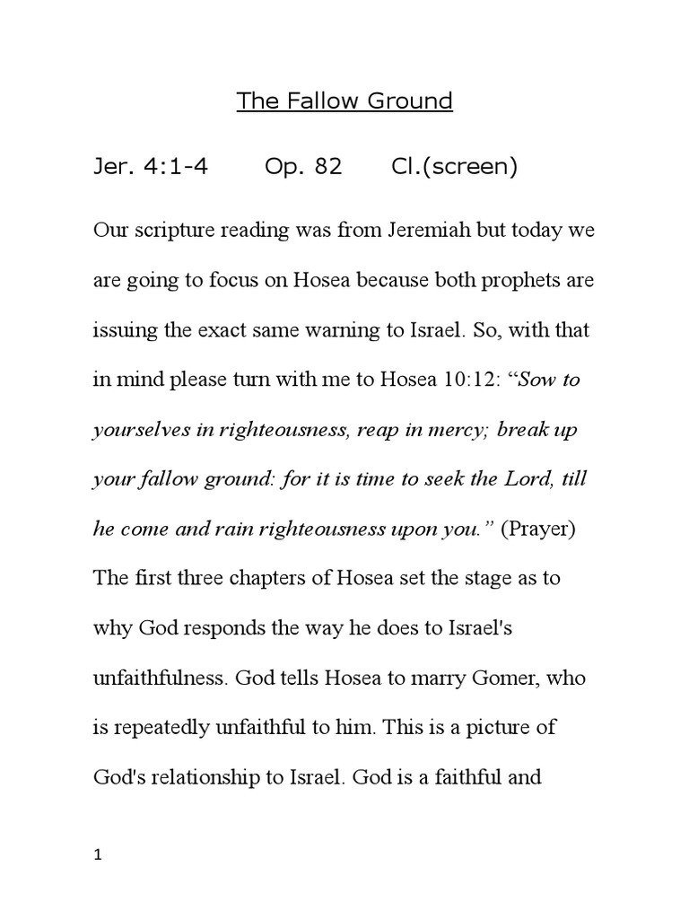 Fallow Ground | PDF | Hosea | Religious Belief And Doctrine
