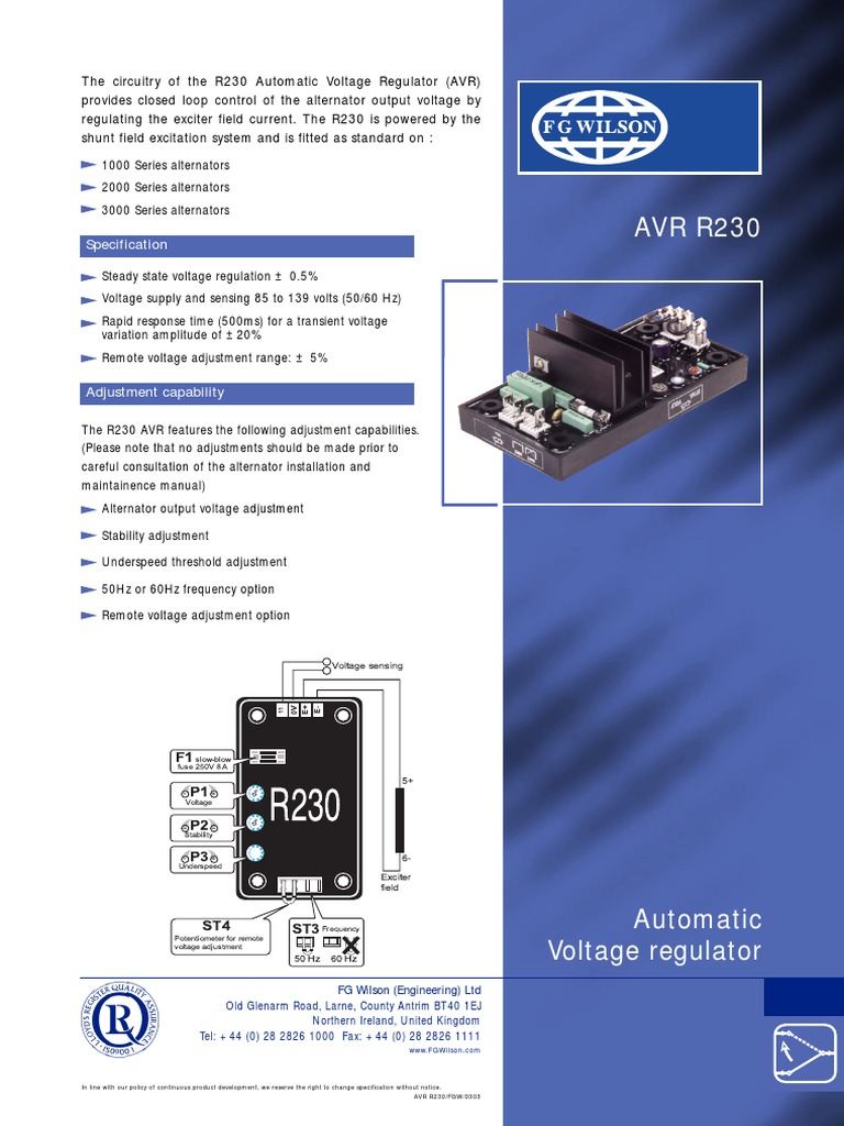 Avr R230 | PDF | Power (Physics) | Physical Quantities