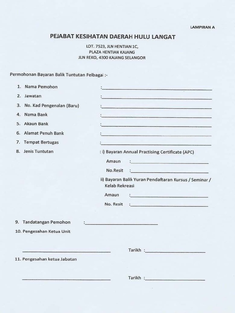 Borang Claim Apc Pdf