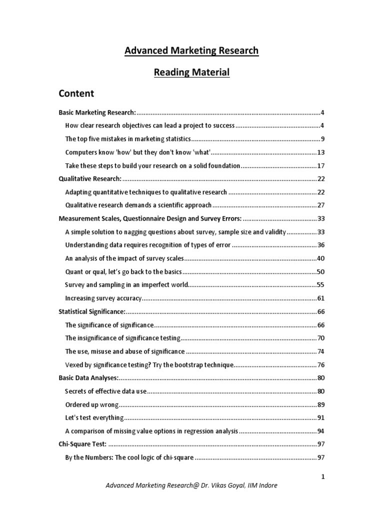 Reading Material For AMR - Dr. Vikas Goyal | PDF | Survey Methodology ...