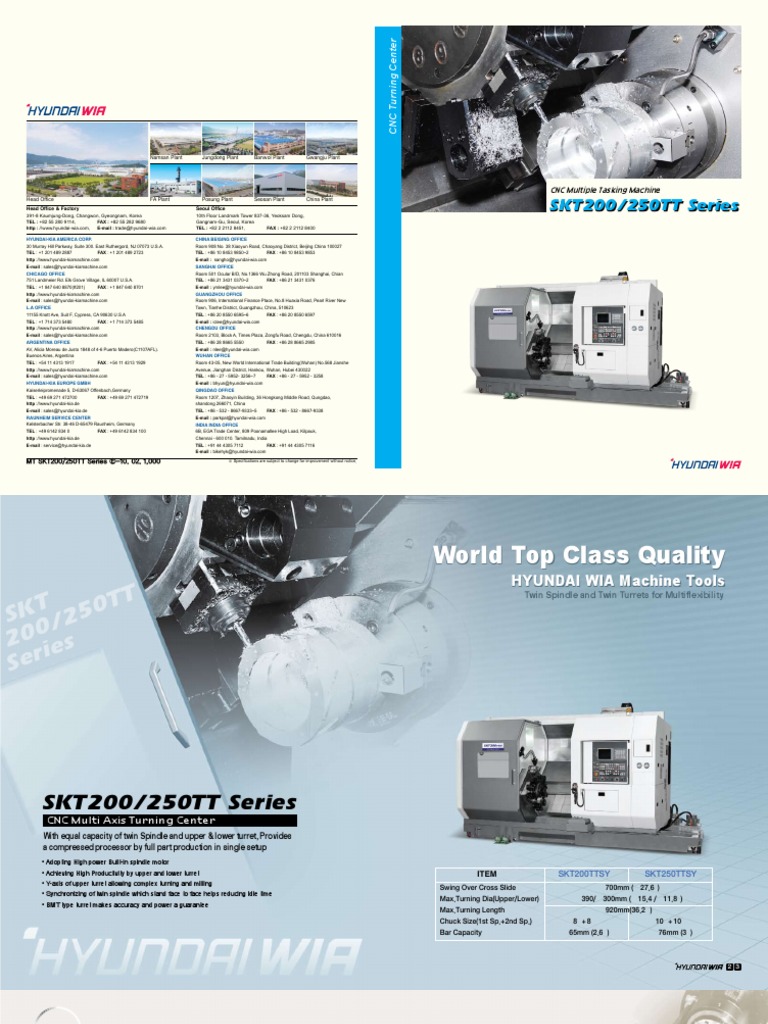 SKT200-250TT Series Specification | PDF | Numerical Control | Machining