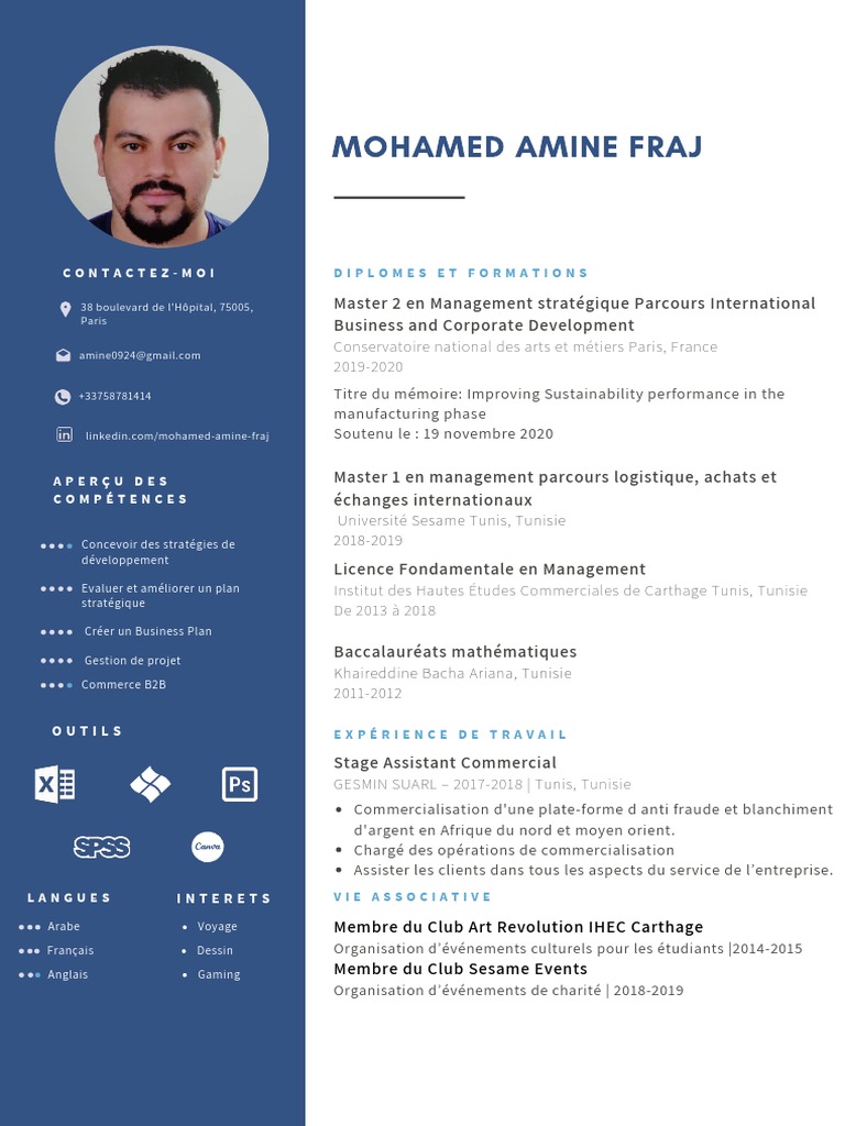 CV Mohamed Amine Fraj | PDF | Business | Économie