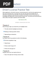 DMV Permit Test Cheat Sheet | PDF | Pedestrian Crossing | Traffic