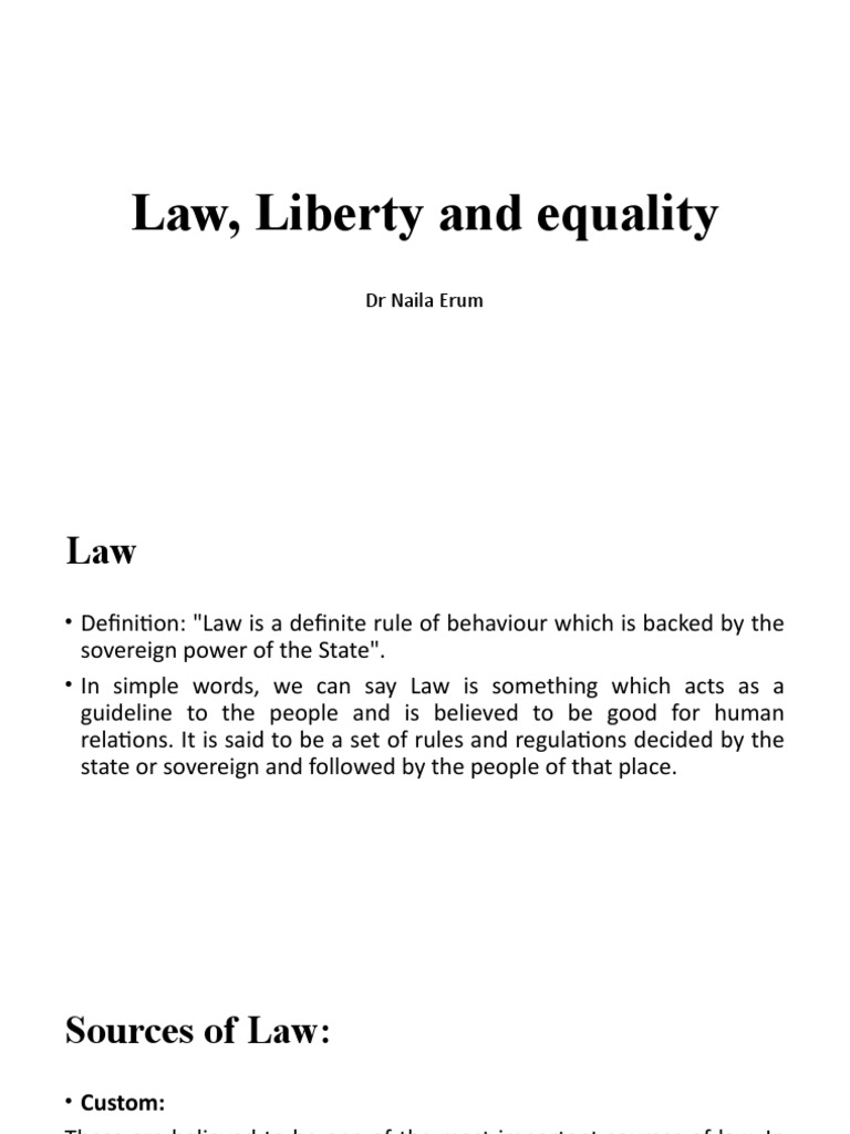 Law Liberty and Equality | PDF | Liberty | Social Equality