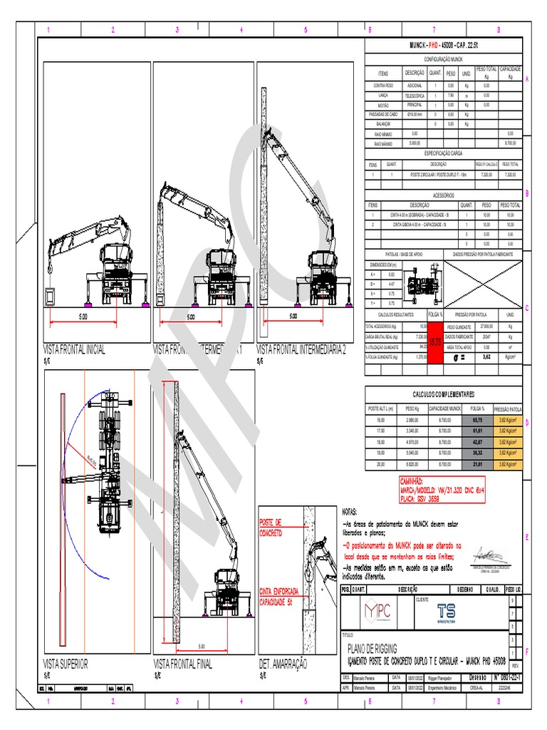 Planos de Rigging - 0801-22-1 - IÇAMENTO POSTE DE CONCRETO DUPLO T E ...