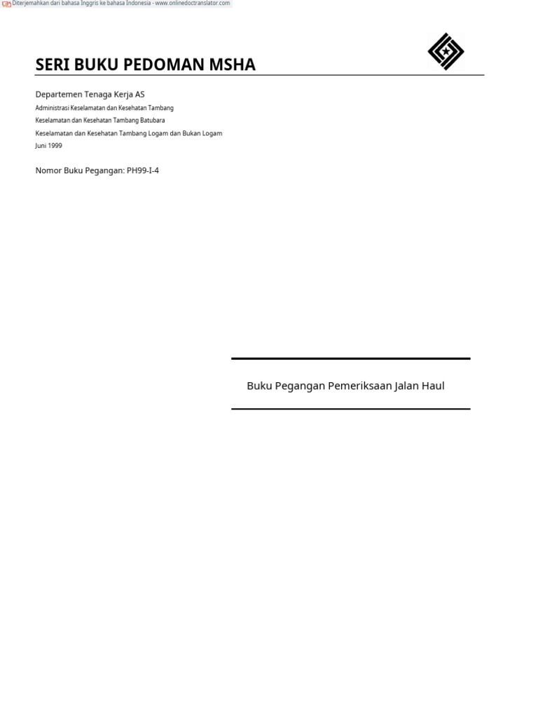 PH99-I-4 Haul Road Inspection Handbook - En.id | PDF