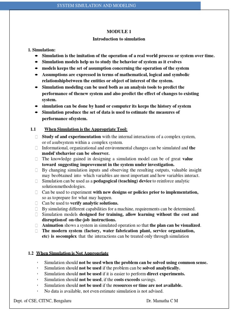 SMS Module 1 | PDF | Conceptual Model | Computer Simulation