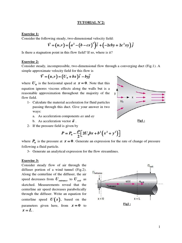 Tutorial N°2 Fluid Mechanics | PDF | Fluid Dynamics | Motion (Physics)