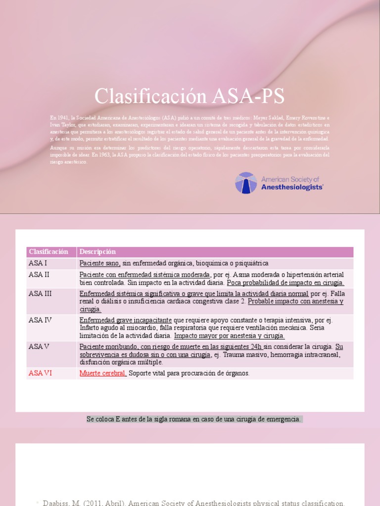 Clasificación ASA-PS | PDF