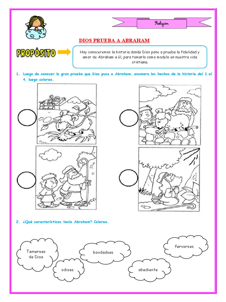 E5 S3 Ficha D5 Religión Dios Prueba A Abraham | PDF | Abrahán