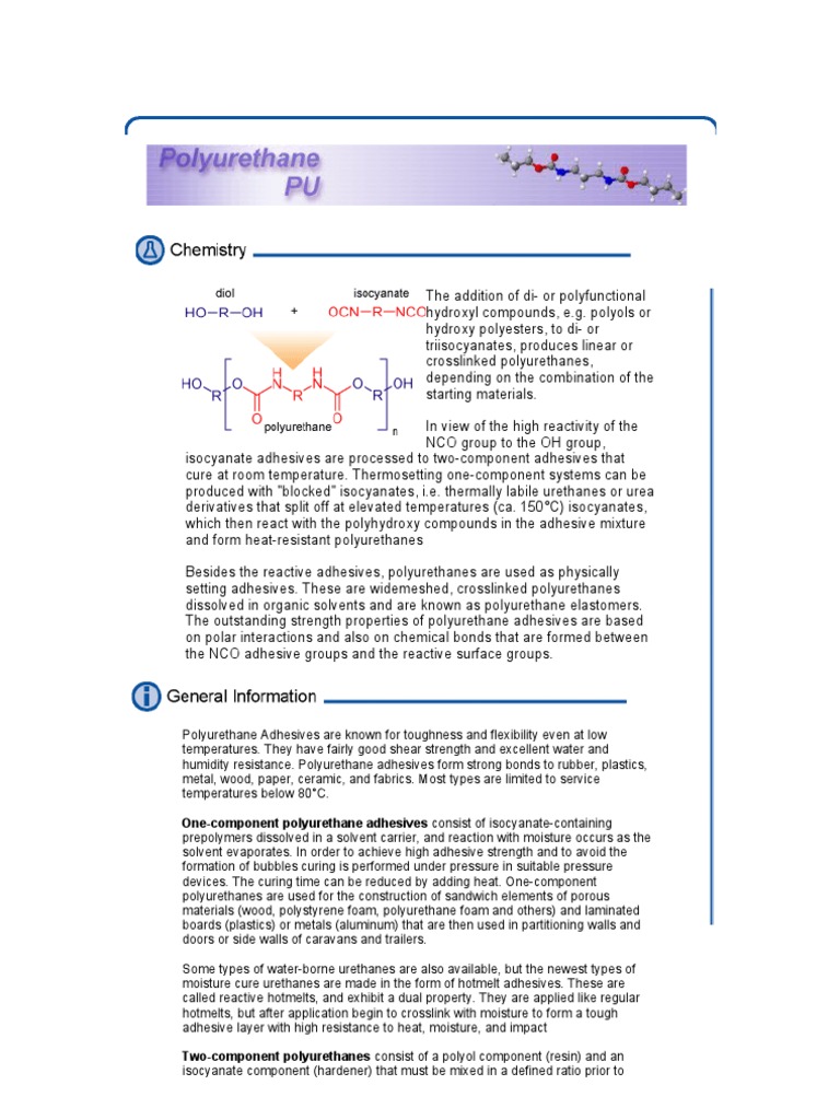 One-Component Polyurethane Adhesives Consist of Isocyanate-Containing ...