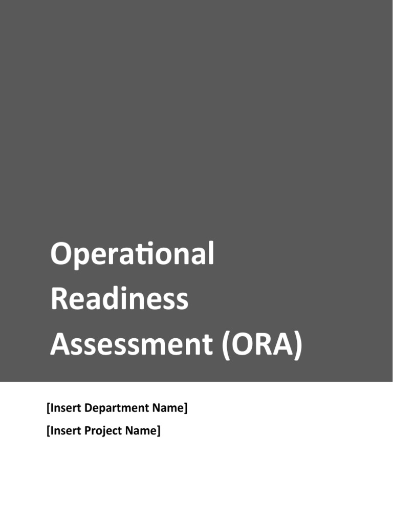 Operational Readiness Assessment ORA Template With Instructions | PDF ...