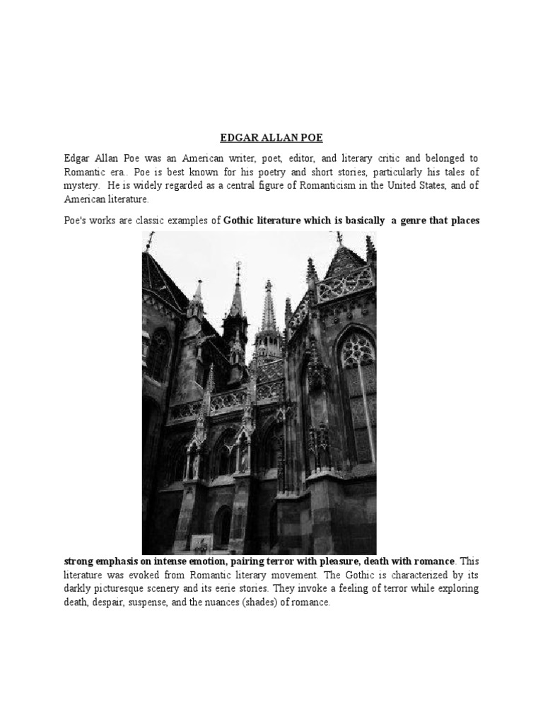 Edgar Allan Poe's Gothic Works Explored Through Psychological Reader ...