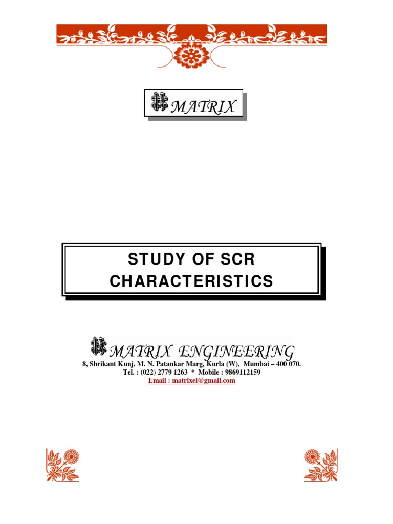 Study of SCR Characteristics | PDF | Voltage | Manufactured Goods
