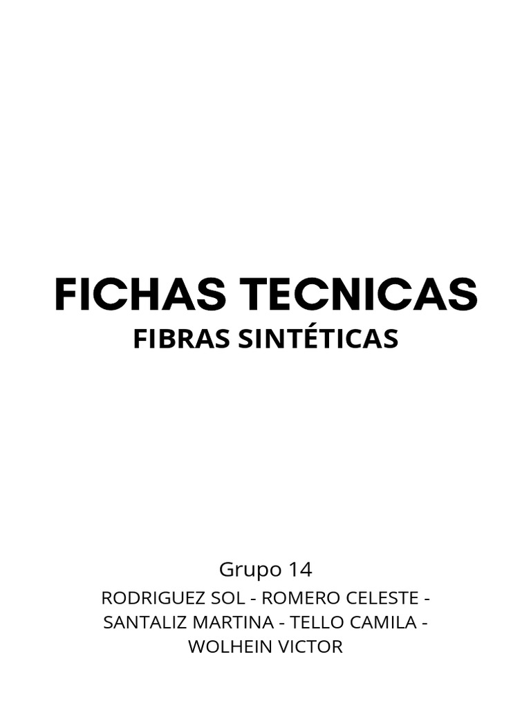 Tipos de Fibras Sintéticas Textiles | PDF | Fibra sintética | Ropa