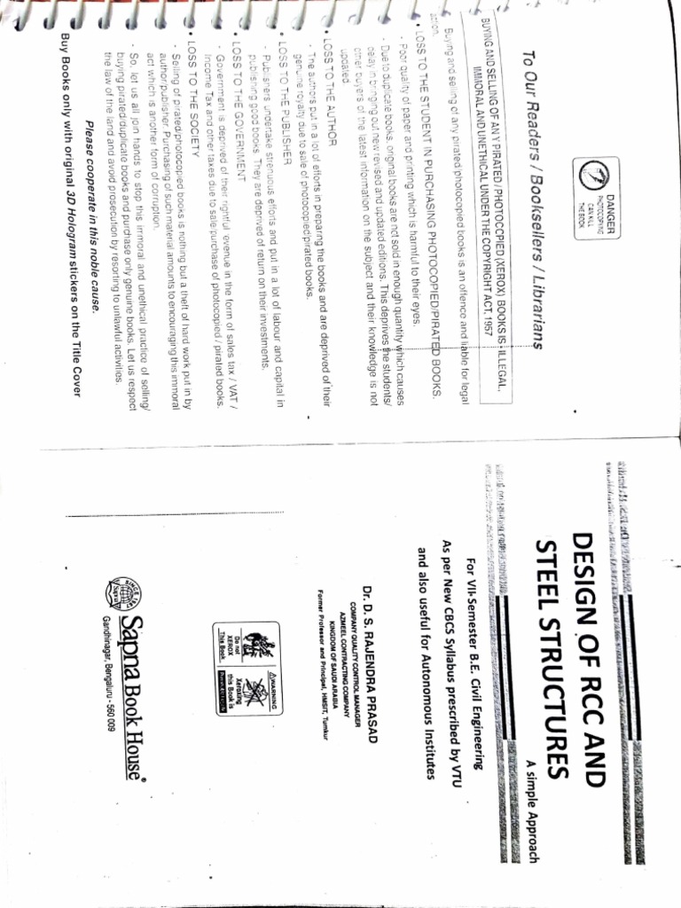 Design of RCC Steel Structures Text Book | PDF