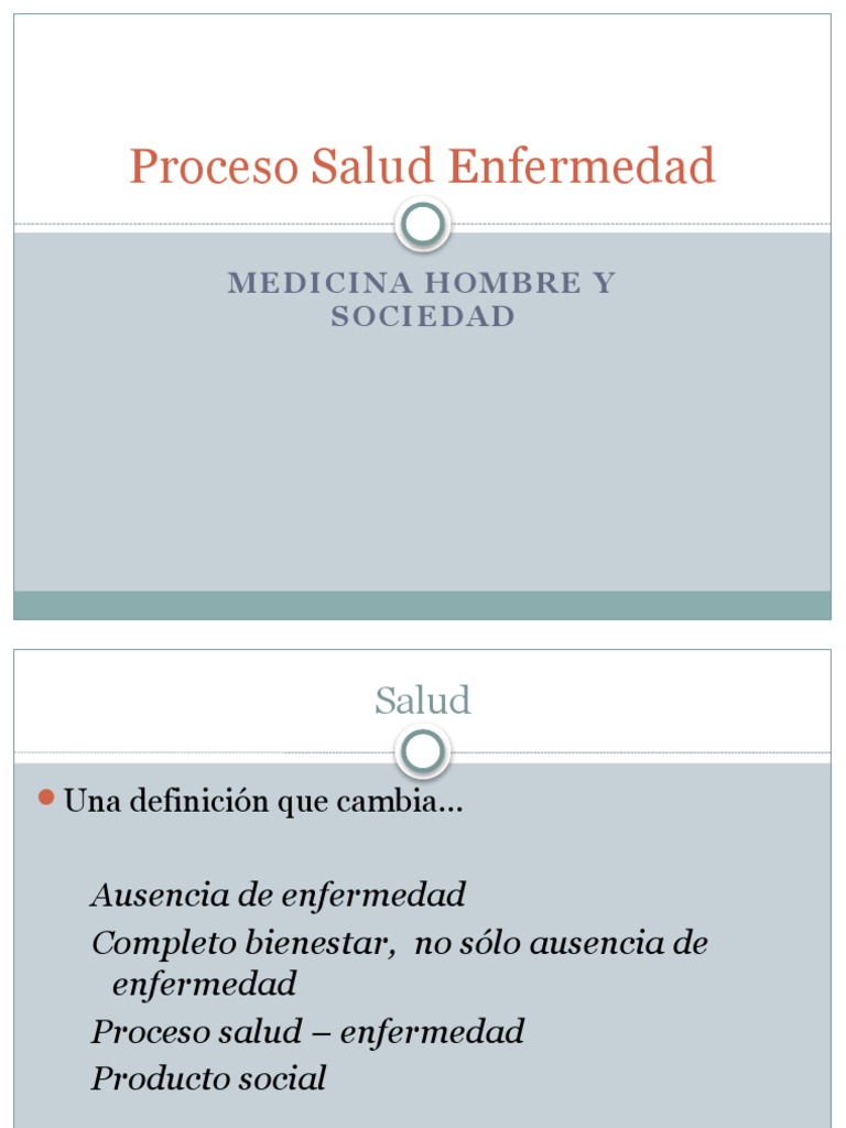Proceso Salud Enfermedad | Descargar gratis PDF | Medicina CLINICA | Ciencias de la Salud