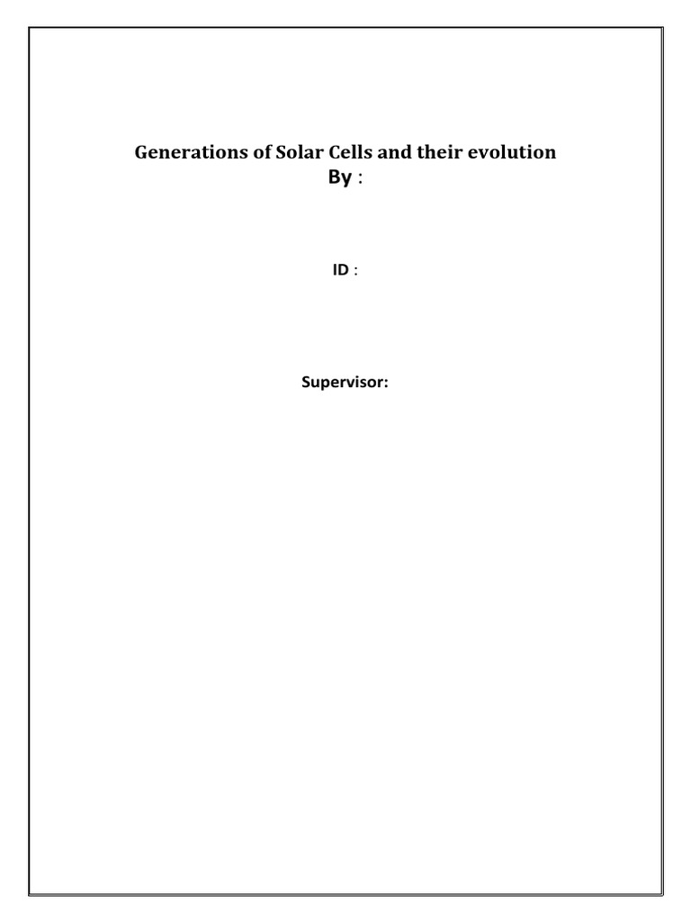 Evolution of Solar Cell Generations | PDF | Solar Cell | Photovoltaics
