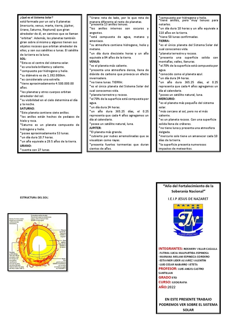 Introducción al Sistema Solar | PDF | Sistema solar | Planetas