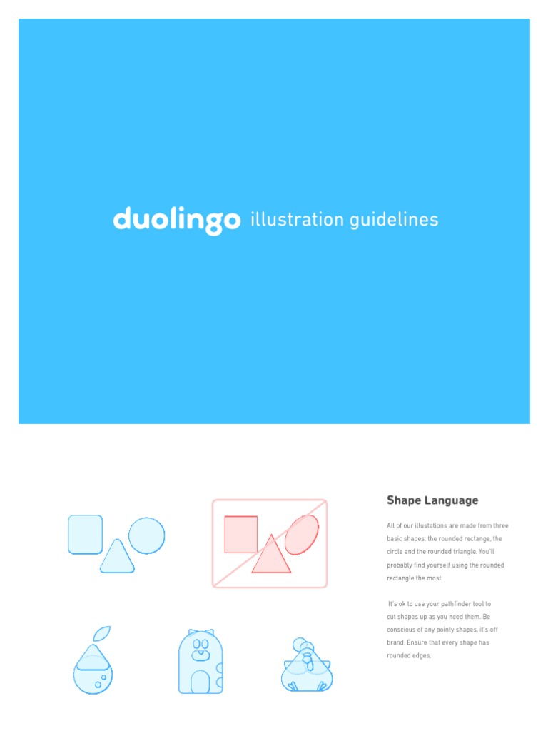 Duolingo Illustration Style Guide | PDF | Shape | Hair