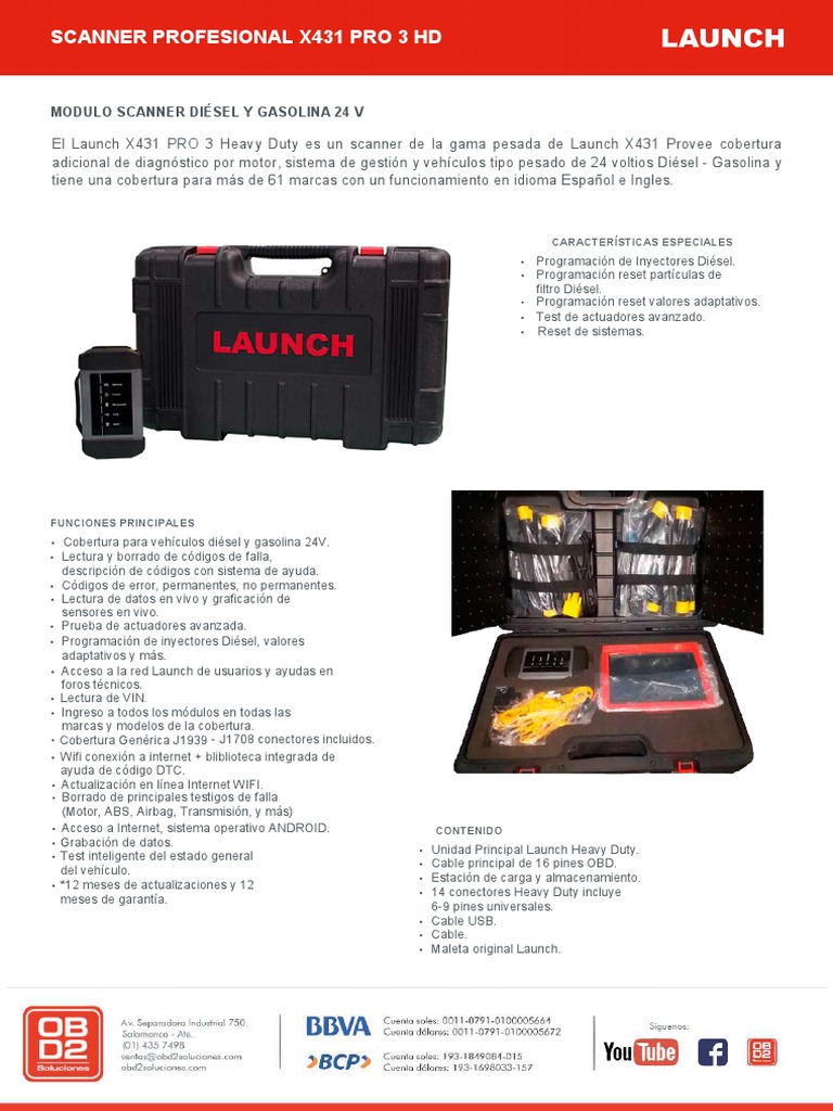 Scanner profesional X431 PRO 3 HD: Un potente scanner para diagnóstico ...