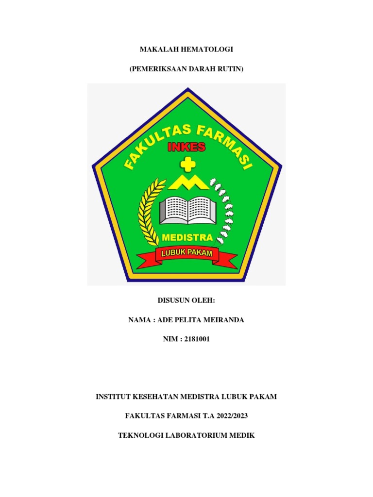 Pemeriksaan Darah Rutin dalam Hematologi | PDF | Sains & Matematika