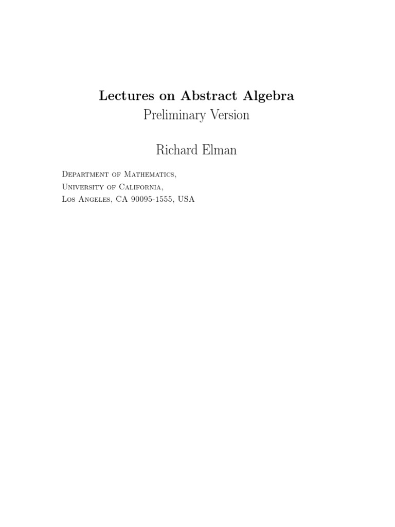 Algebra Book | PDF | Group (Mathematics) | Ring (Mathematics)