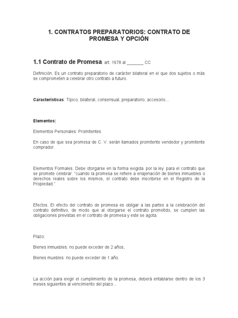 1 - Contratos Preparatorios | PDF
