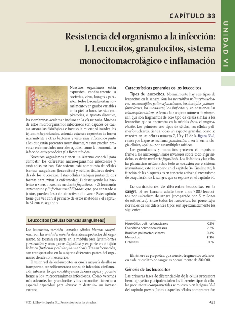 GUYTON HALL - Cap 33 | PDF | Leucocito | Inflamación