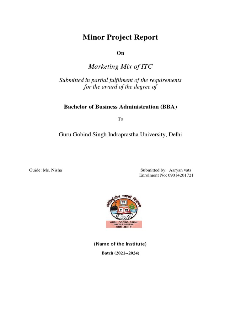 Minor Project Report: Marketing Mix of ITC | PDF | Survey Methodology ...