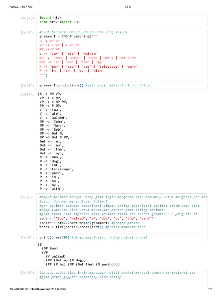 Import From Import: NLTK NLTK CFG | PDF | Software | Grammar