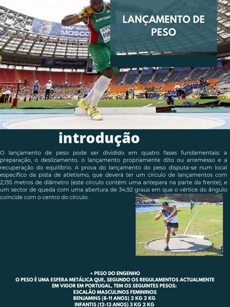 As quatro fases fundamentais do lançamento do peso | PDF | Atletismo ...