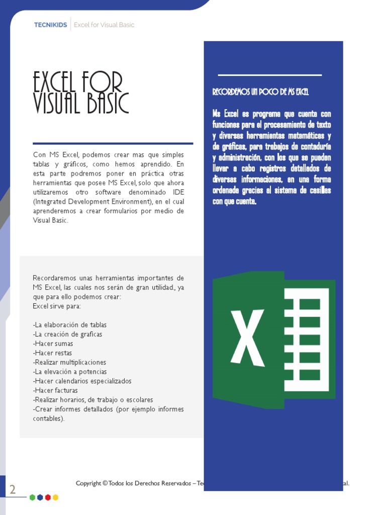 Excel For Visual Basic 2018 | PDF | Microsoft Excel | Básico