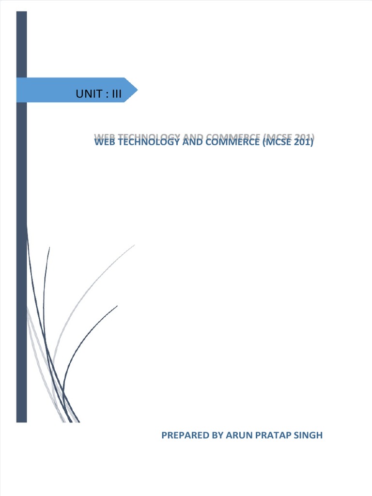 Dokumen - Tips Web Technology and Commerce Unit 3 by Arun Pratap Singh | PDF | E Commerce ...