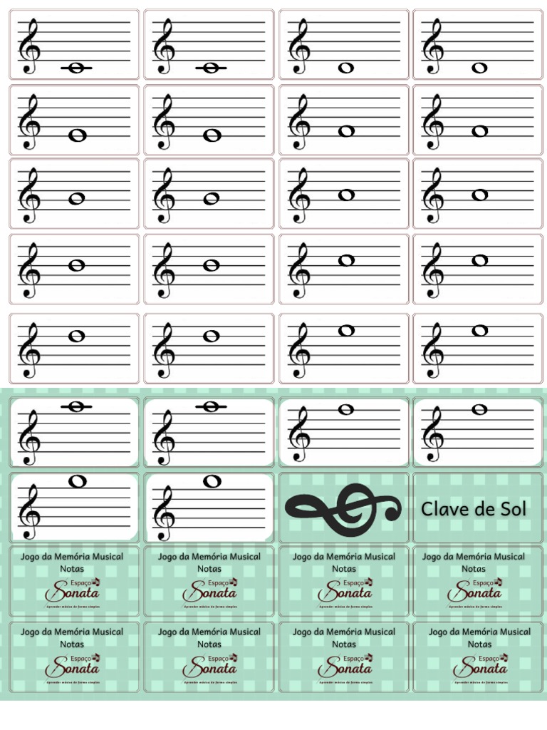 Jogo Da Memória Musical Notas | PDF