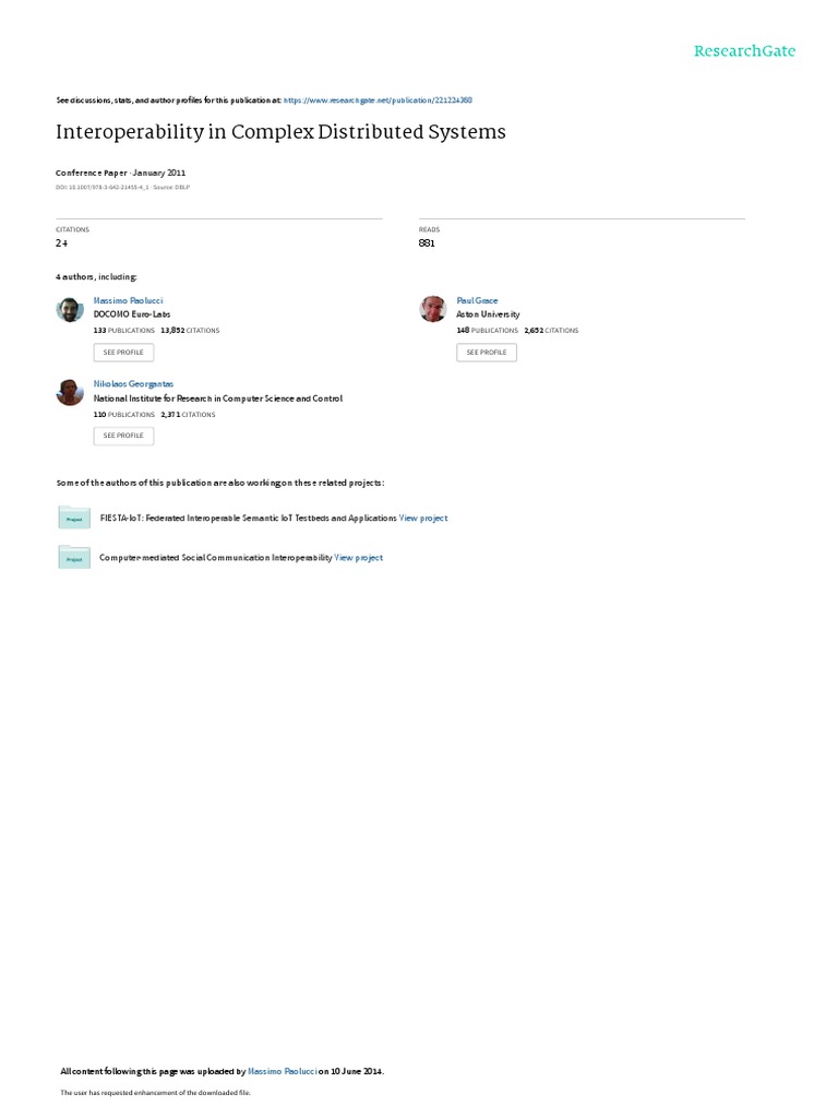 Interoperability in Complex Distributed Systems | PDF | Interoperability | Soap