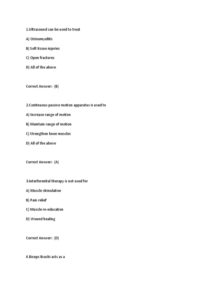 Physiotherapy Practice Mcqs | PDF | Chronic Obstructive Pulmonary ...