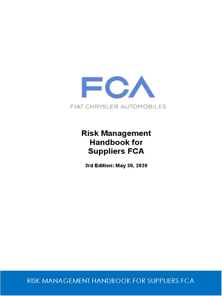 FCA Risk Management Handbook for Suppliers | PDF | Risk | Risk Management