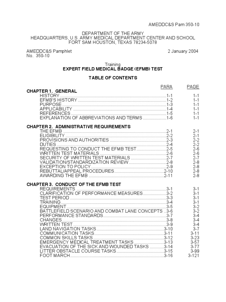 Expert Field Medical Badge (Efmb) Test | PDF | United States Army | Radio