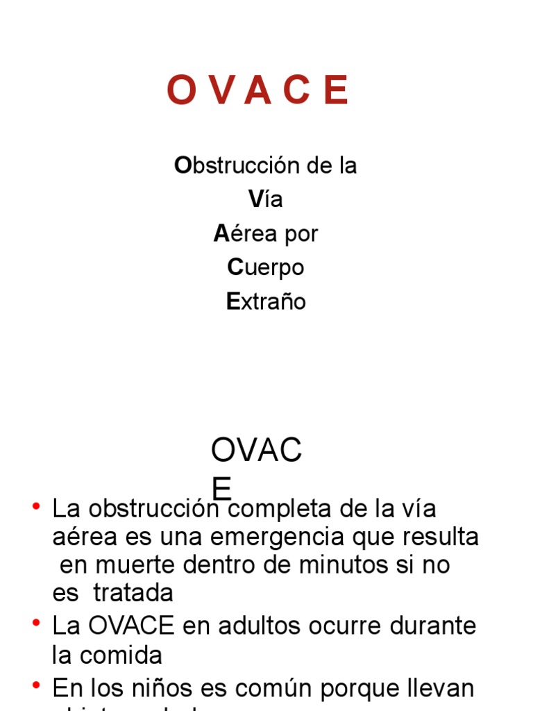 OVACE | PDF | Reanimación cardiopulmonar | Enfermedades y trastornos ...