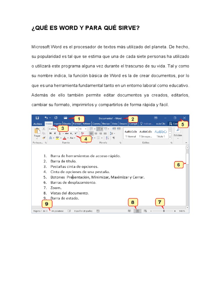 Qué Es Word y para Qué Sirve | PDF | Microsoft Word | Ventana (informática)