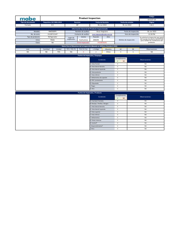 Incoming Inspection | PDF