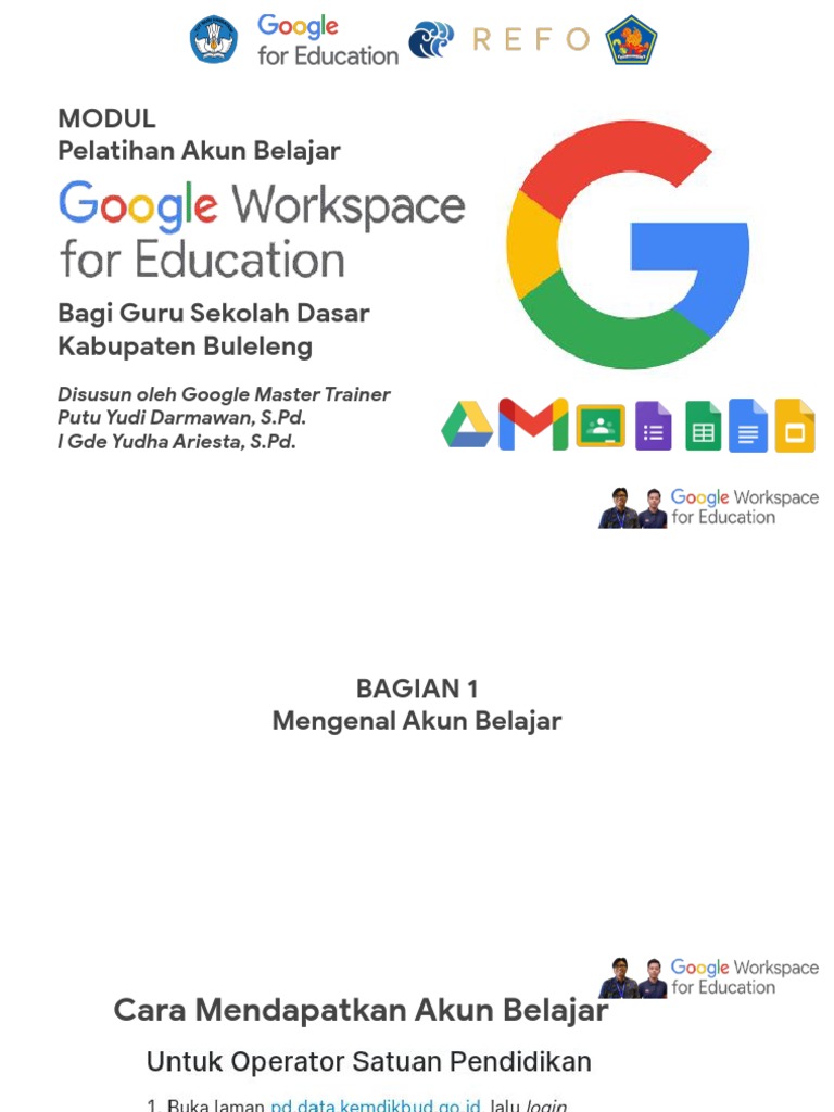 Modul Pelatihan Guru SD Google Workspace For Education 2021 | PDF