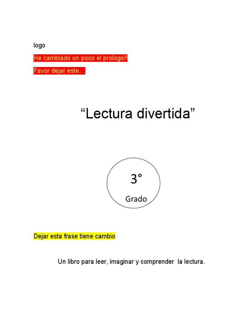 Libro de Lectura 3° Grado | PDF