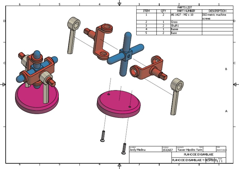 Plano de Ensamblaje y Despiece | PDF