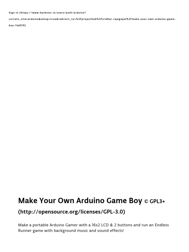 Make Your Own Arduino Game Boy Arduino Project Hub Pdf Arduino Computing 5893