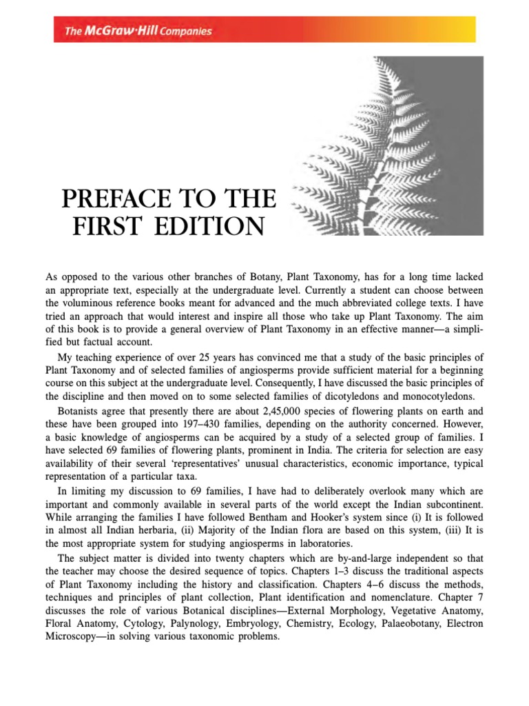 Plant Systematics by Op Sharma Chapter 01 | PDF | Taxonomy (Biology ...