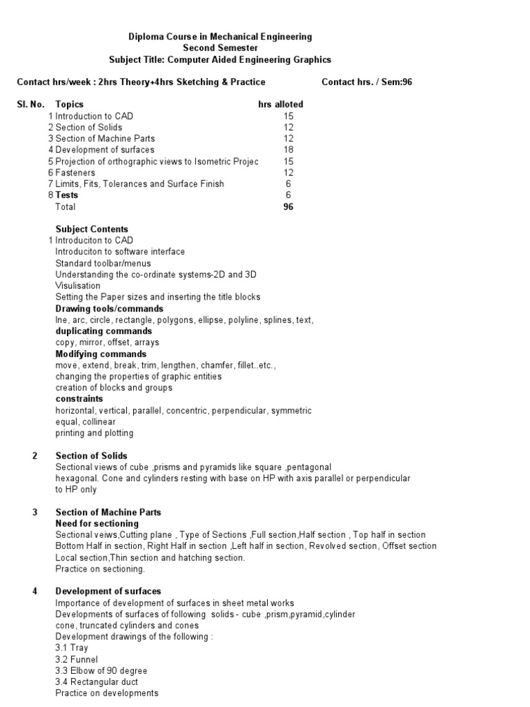 Computer Aided Engineering Graphics | PDF | Screw | Computer Aided Design