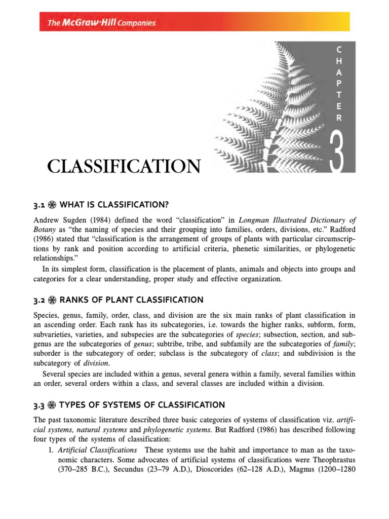Overview of Plant Classification Systems | PDF | Taxonomy (Biology ...
