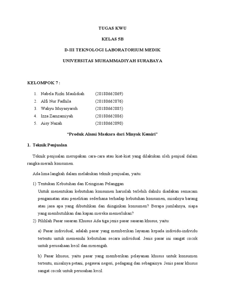 Tugas KWU Kelompok 7 BAB 2 | PDF